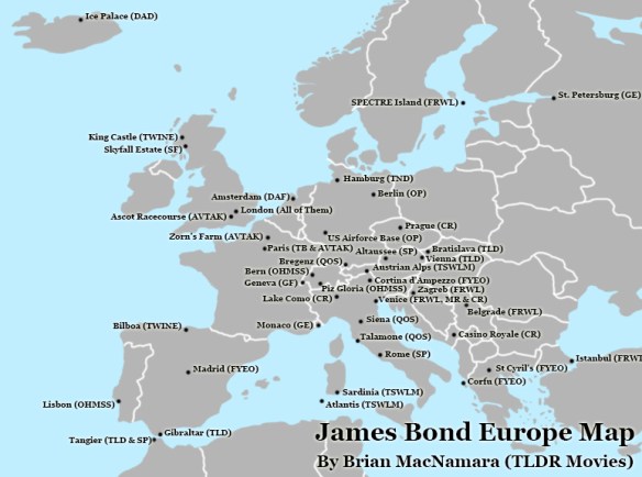 Map-It – Bond, James Bond: Charting the 24 Films of the Spy Franchise ...